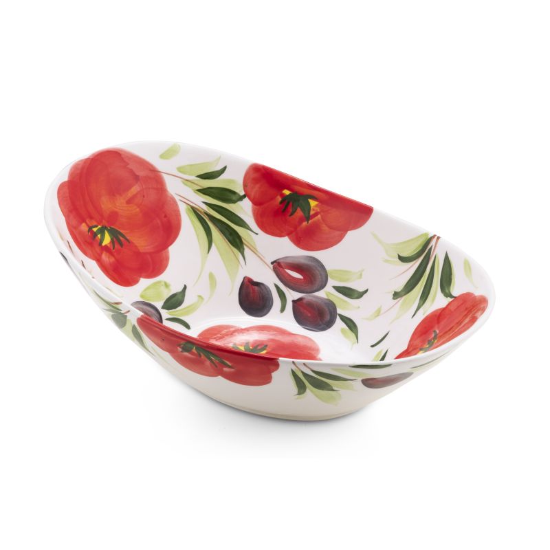 (81) ovale Schale Oliven- Tomatendekor bemalt 30x21, 26,00